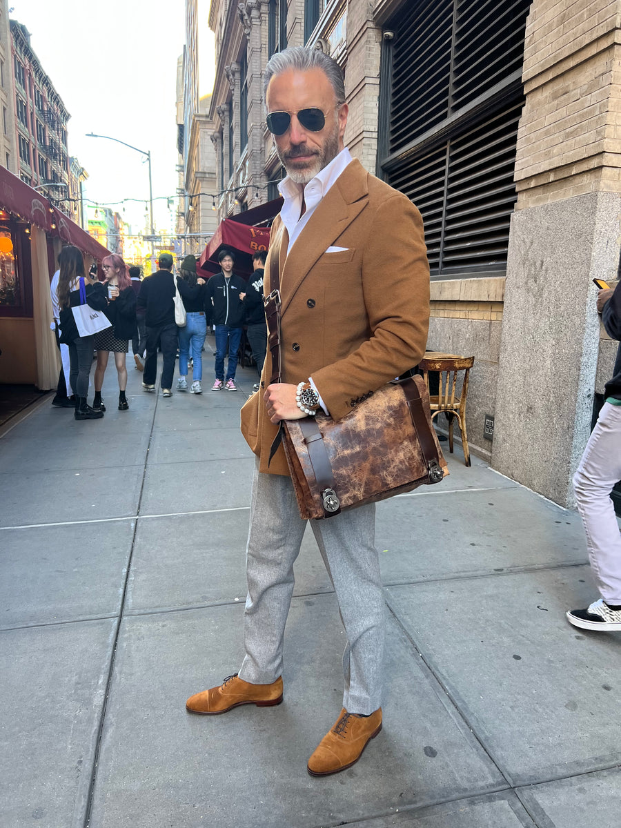 Bespoke Men’s Handstitched Leather Satchel – Luscious Leather NYC
