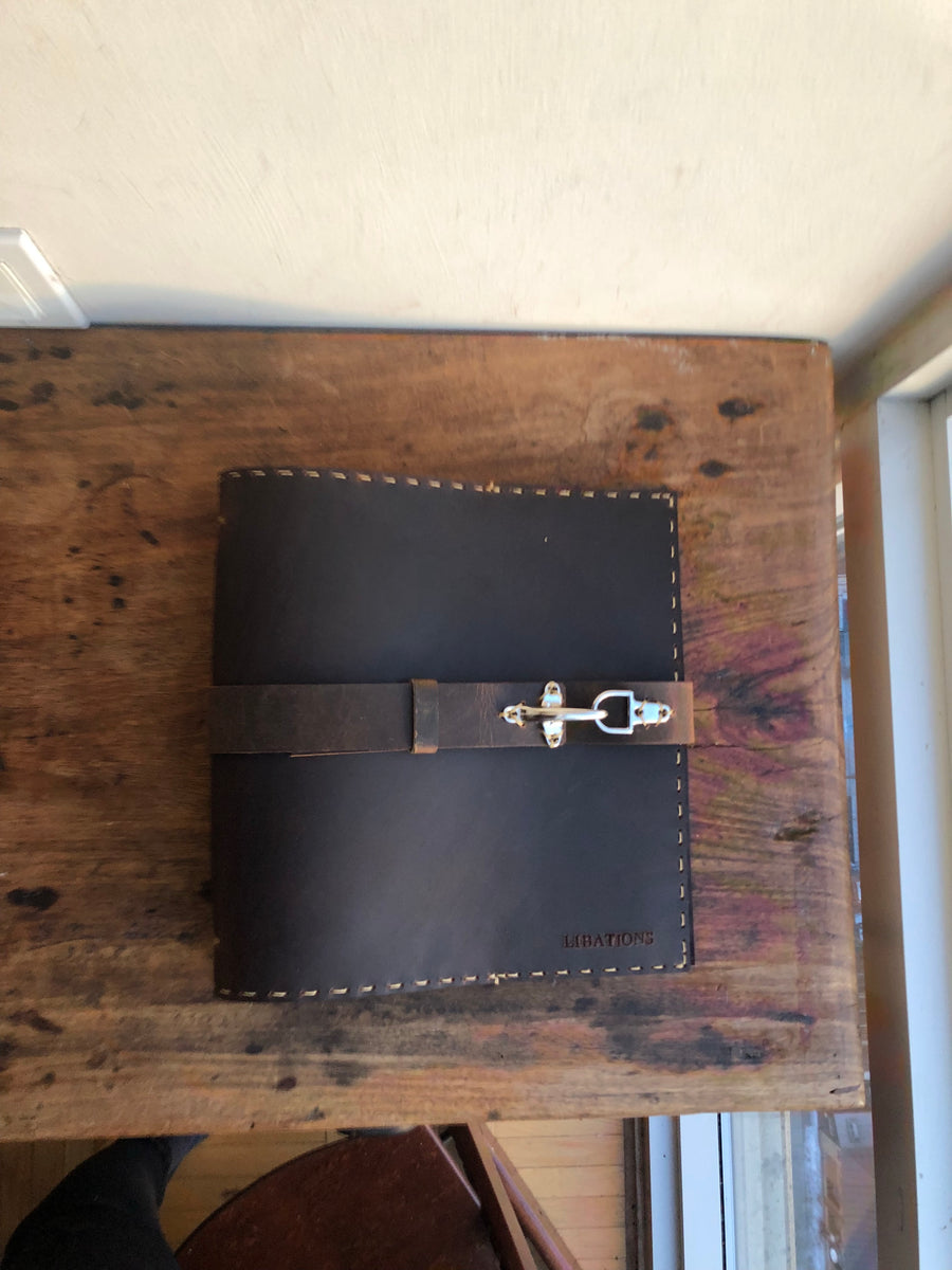 Leather Binder / Bridle leather notebook binder / Handmade leather thr ...